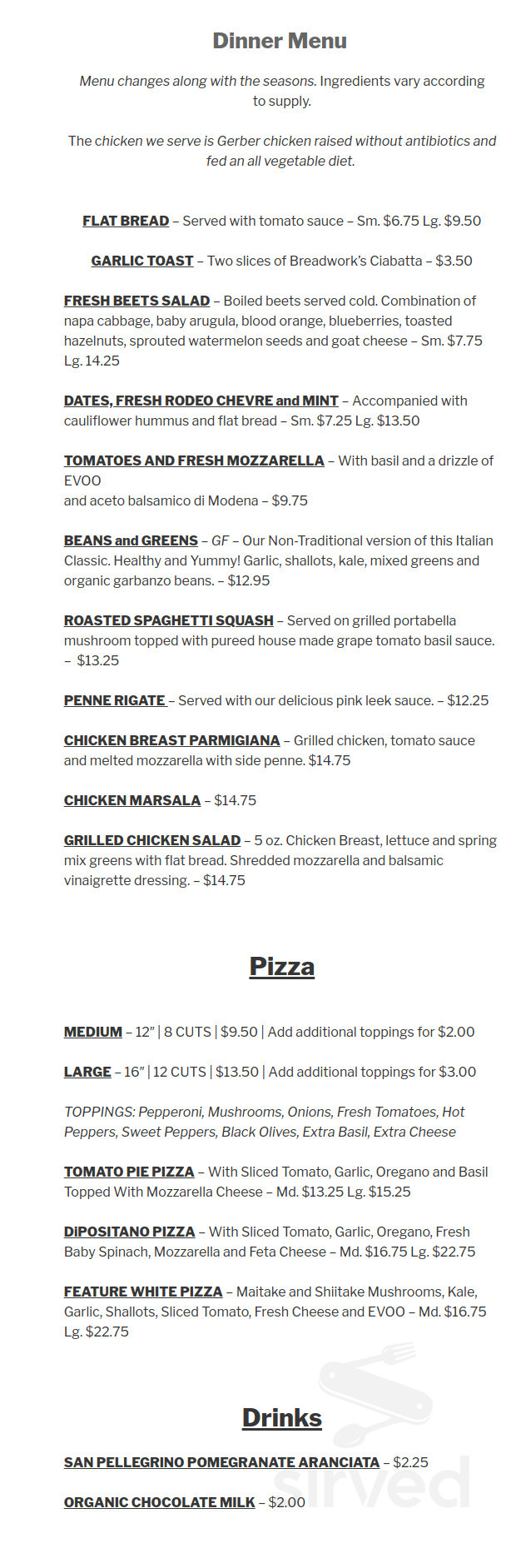 Menu for Tomato Pie Cafe in Allison Park, PA | Sirved