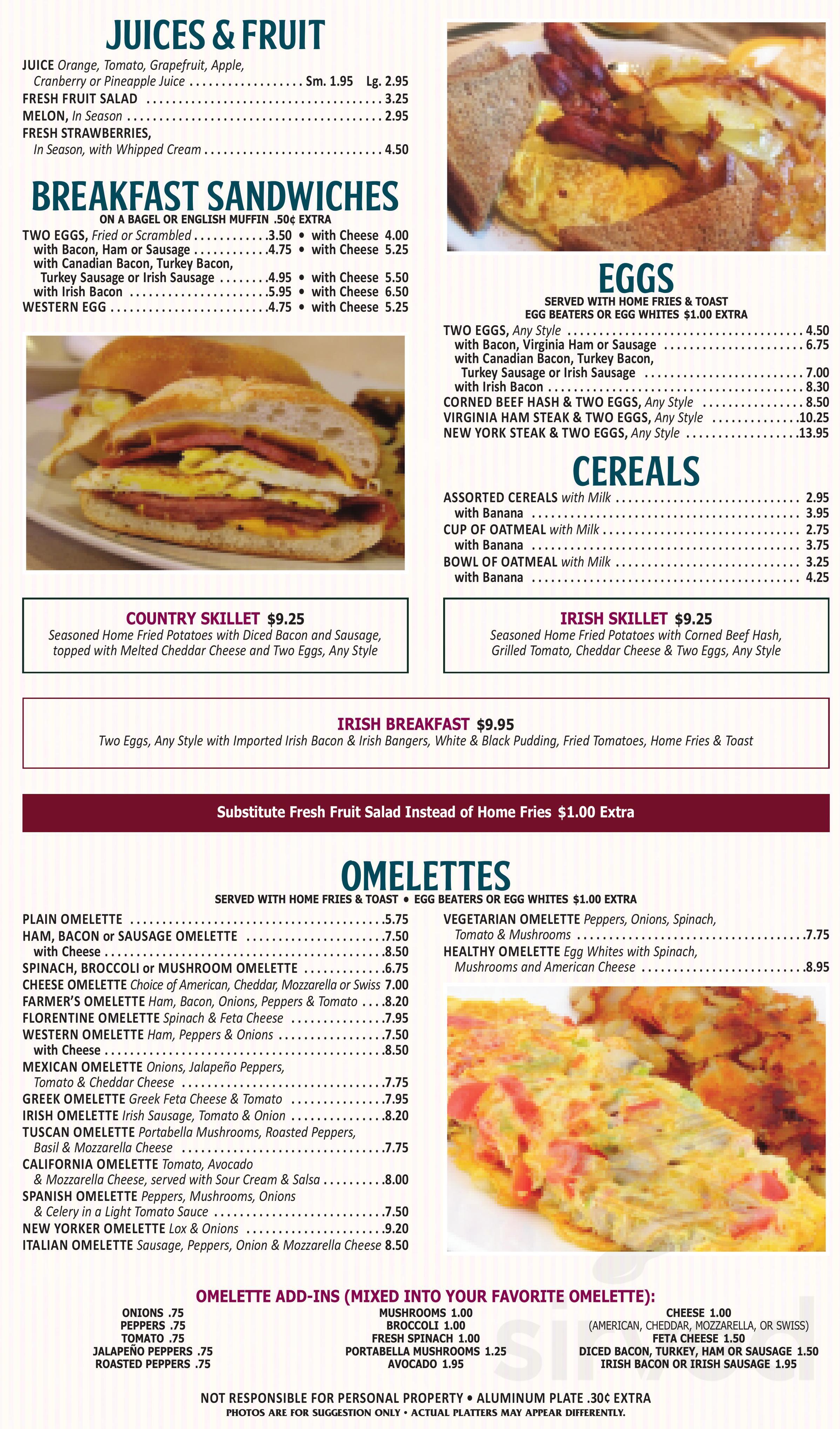 Menu - Yonkers NY's Clairmont Diner | Sirved
