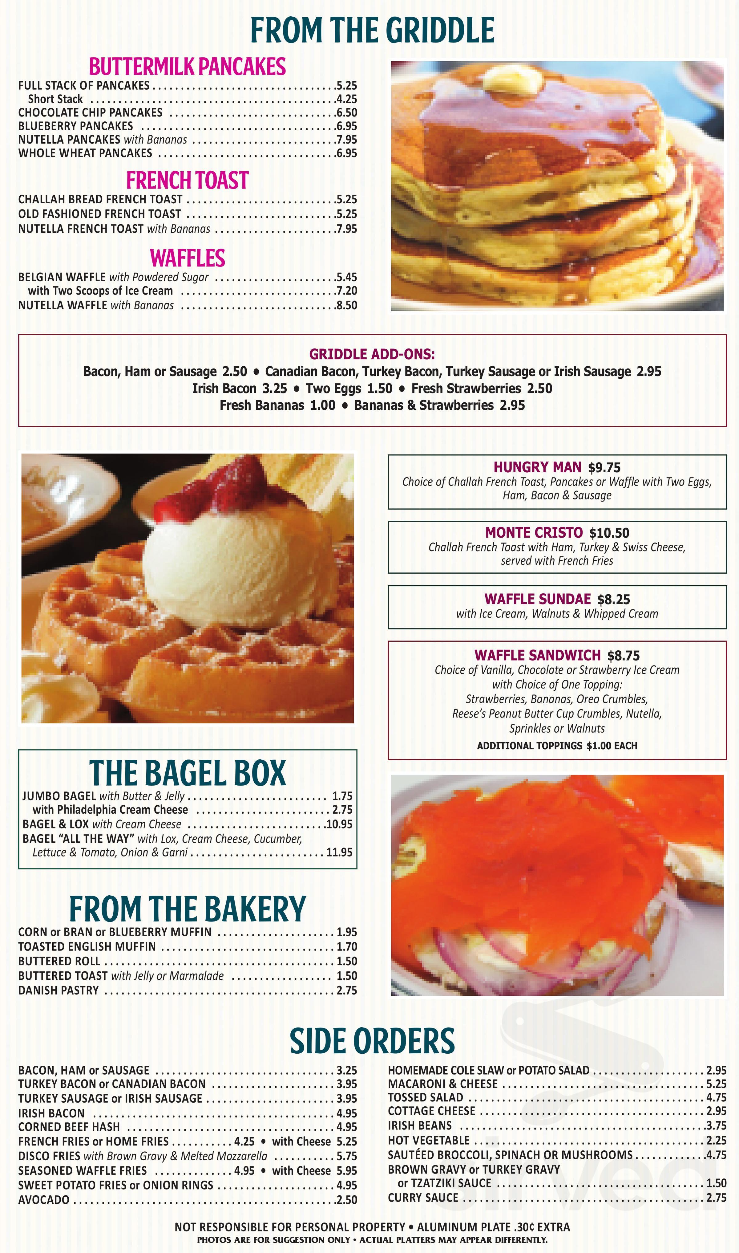 Menu - Yonkers NY's Clairmont Diner | Sirved