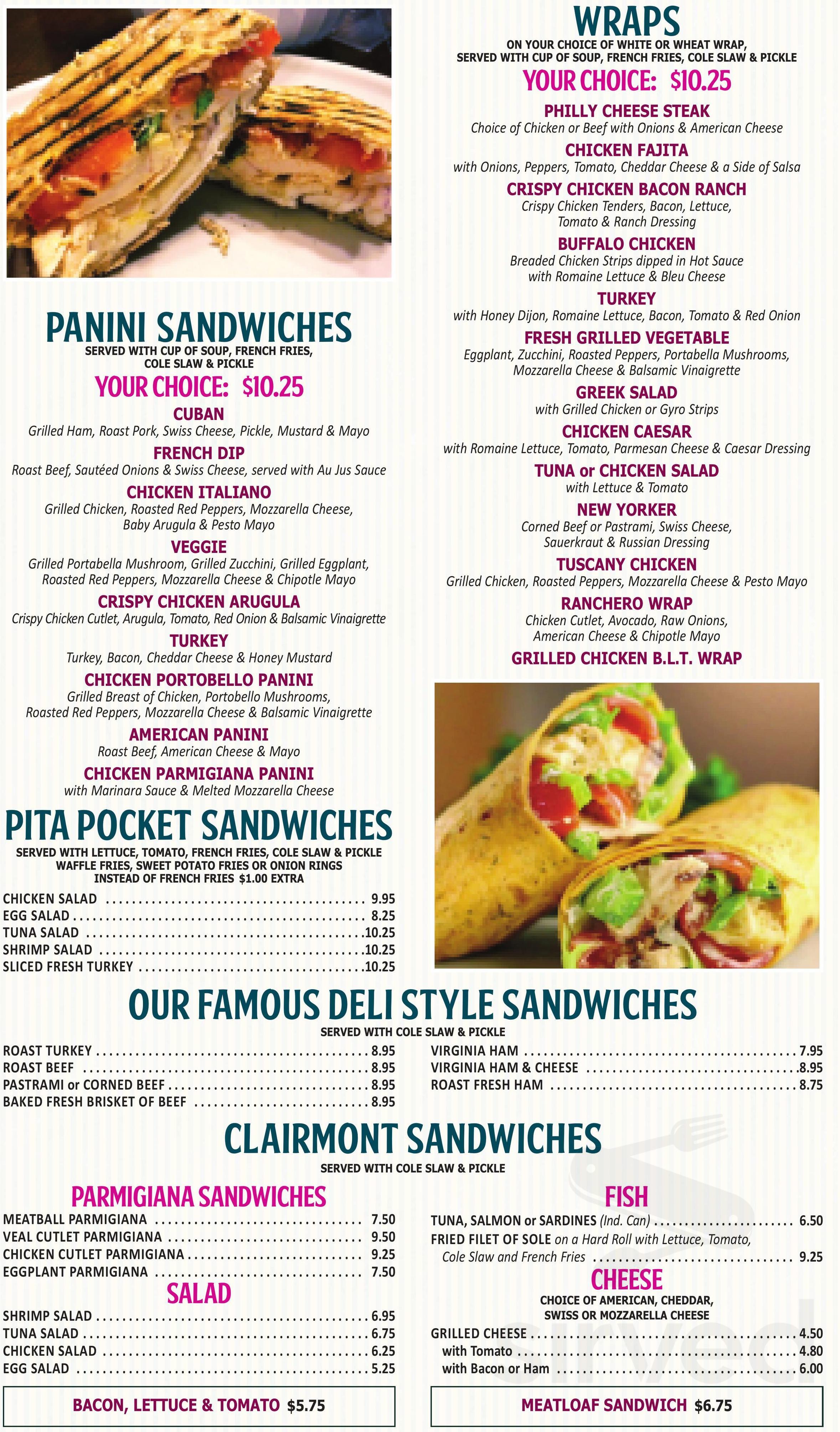 Menu - Yonkers NY's Clairmont Diner | Sirved