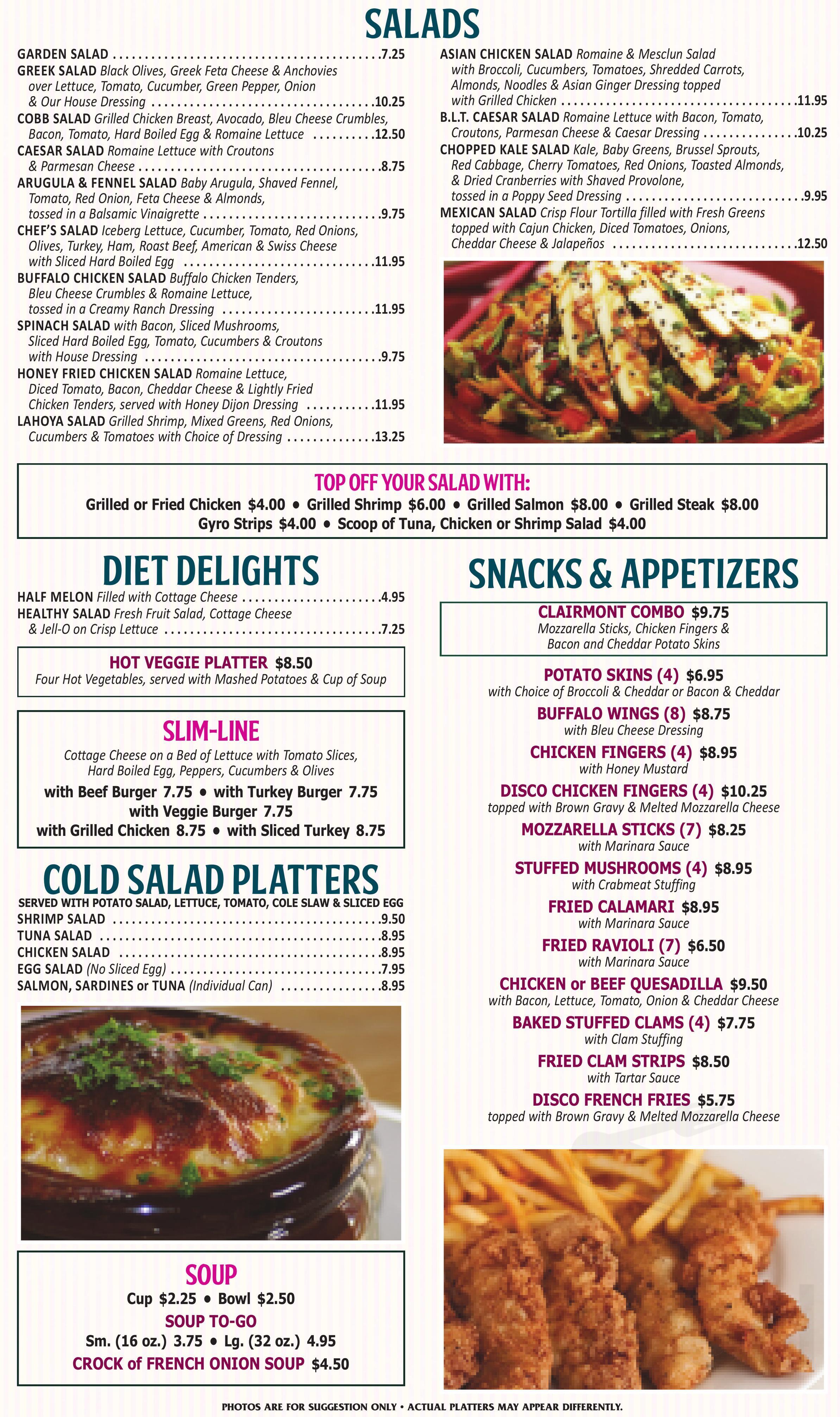 Menu - Yonkers NY's Clairmont Diner | Sirved
