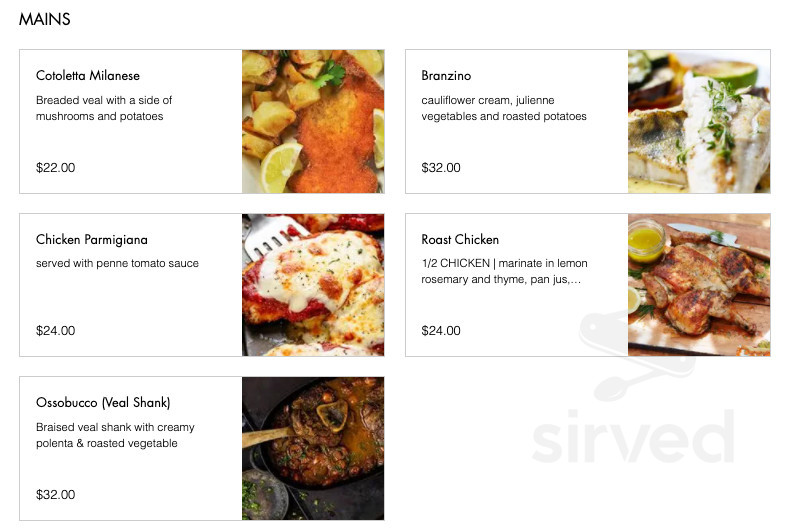 Cotta Food Bar menu in Windsor, Ontario, Canada