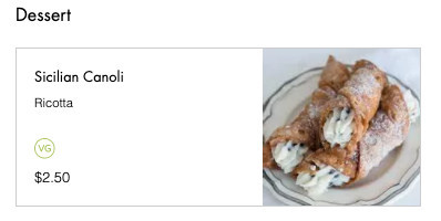 Cotta Food Bar menu in Windsor, Ontario, Canada