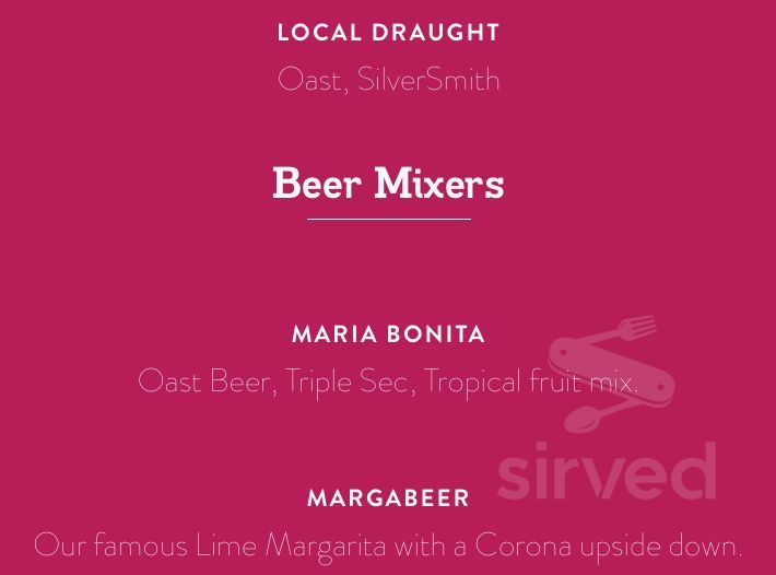 Chile & Agave menu in St. Catharines, Ontario, Canada