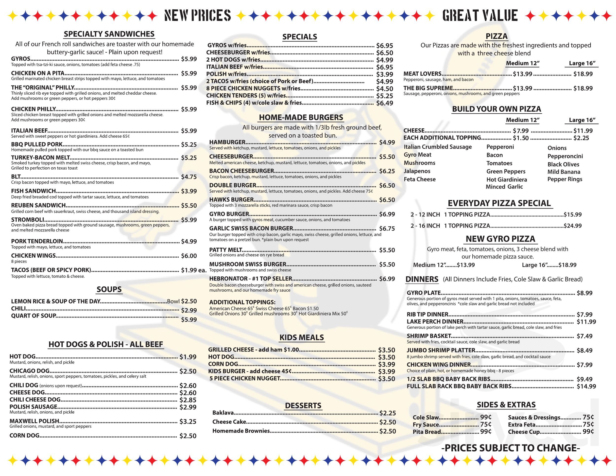 Pav's Restaurant menus in Hebron, Indiana, United States