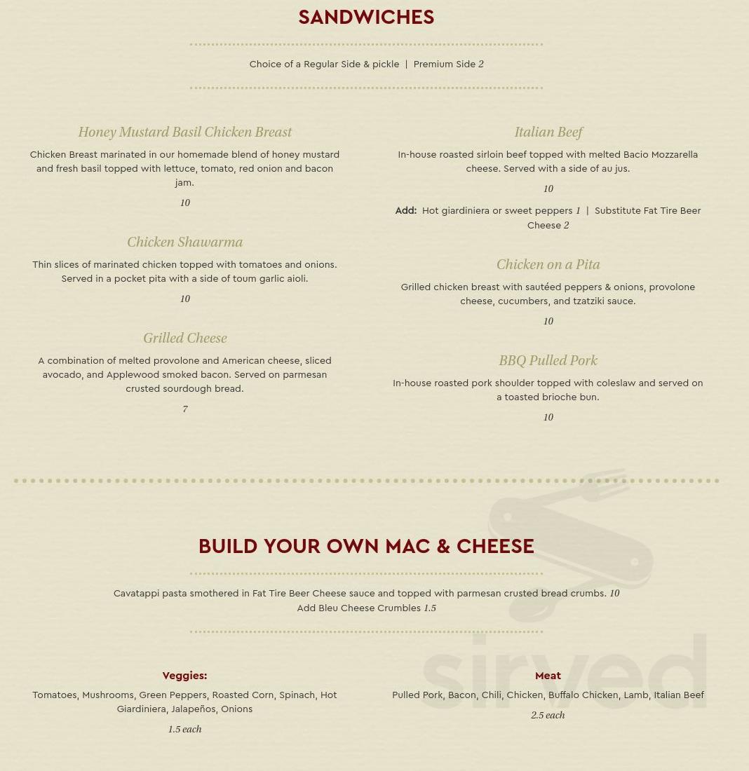 Spartan Ale House menu in Naperville, Illinois, USA