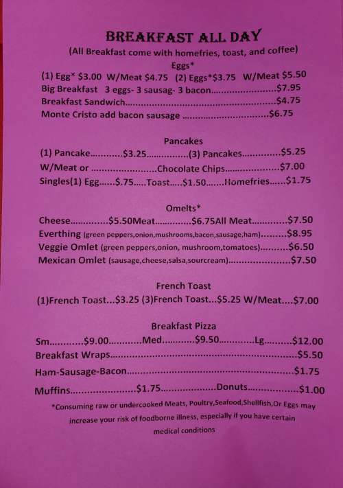 Noah's Ark Food & Ice Cream menu in Medway, Maine, USA