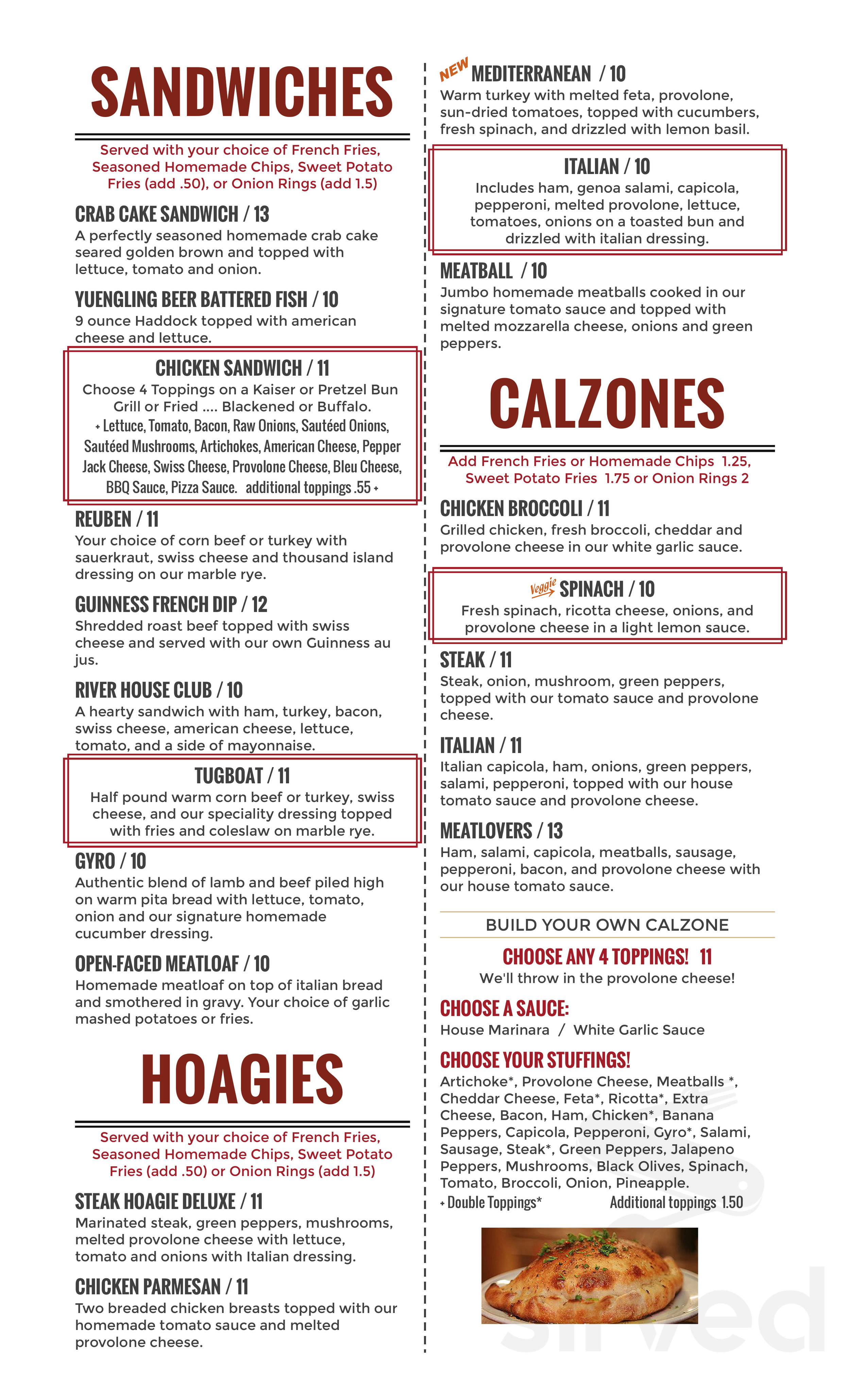 River House Cafe menus in Charleroi, Pennsylvania, United States
