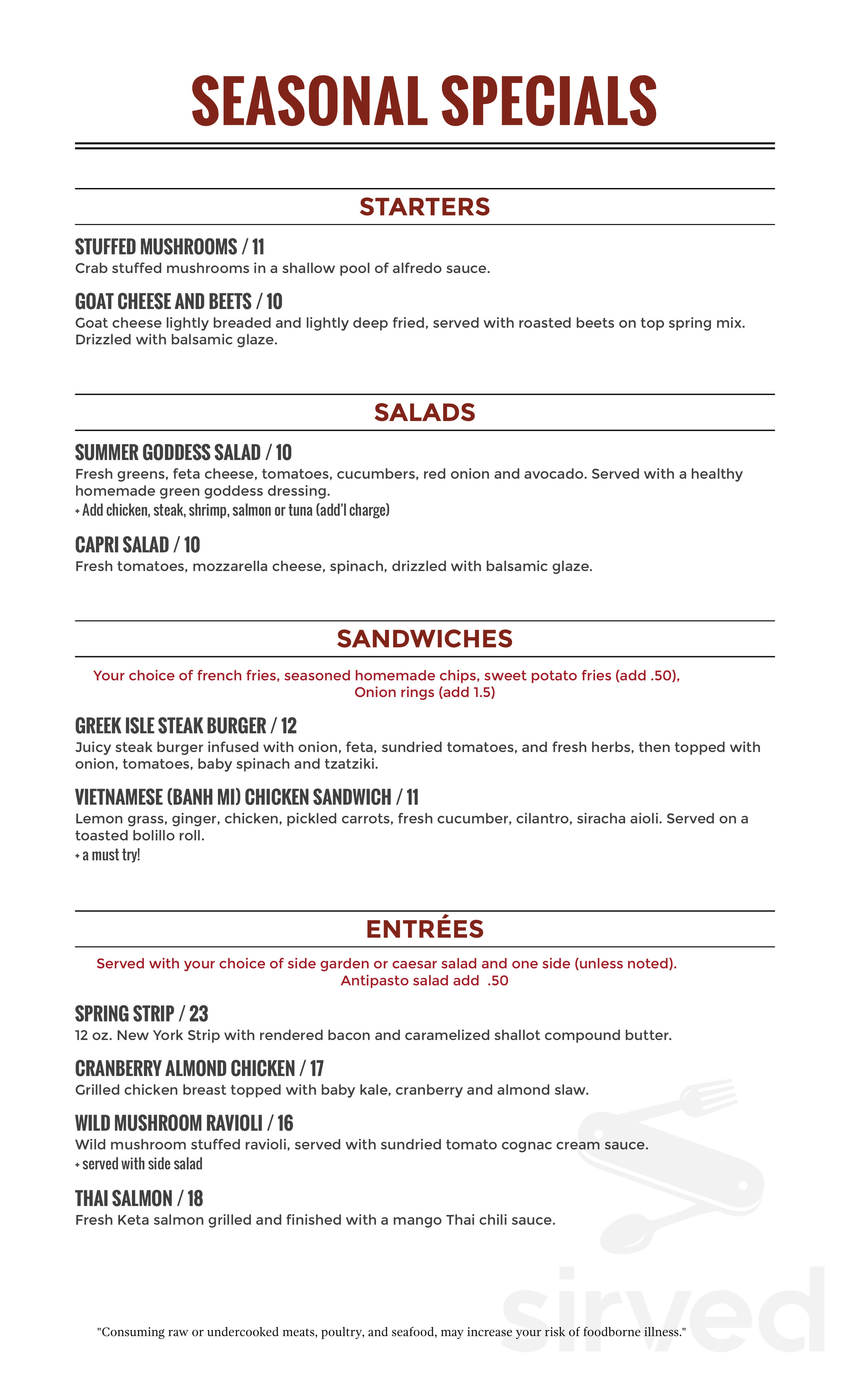 River House Cafe menus in Charleroi, Pennsylvania, United States