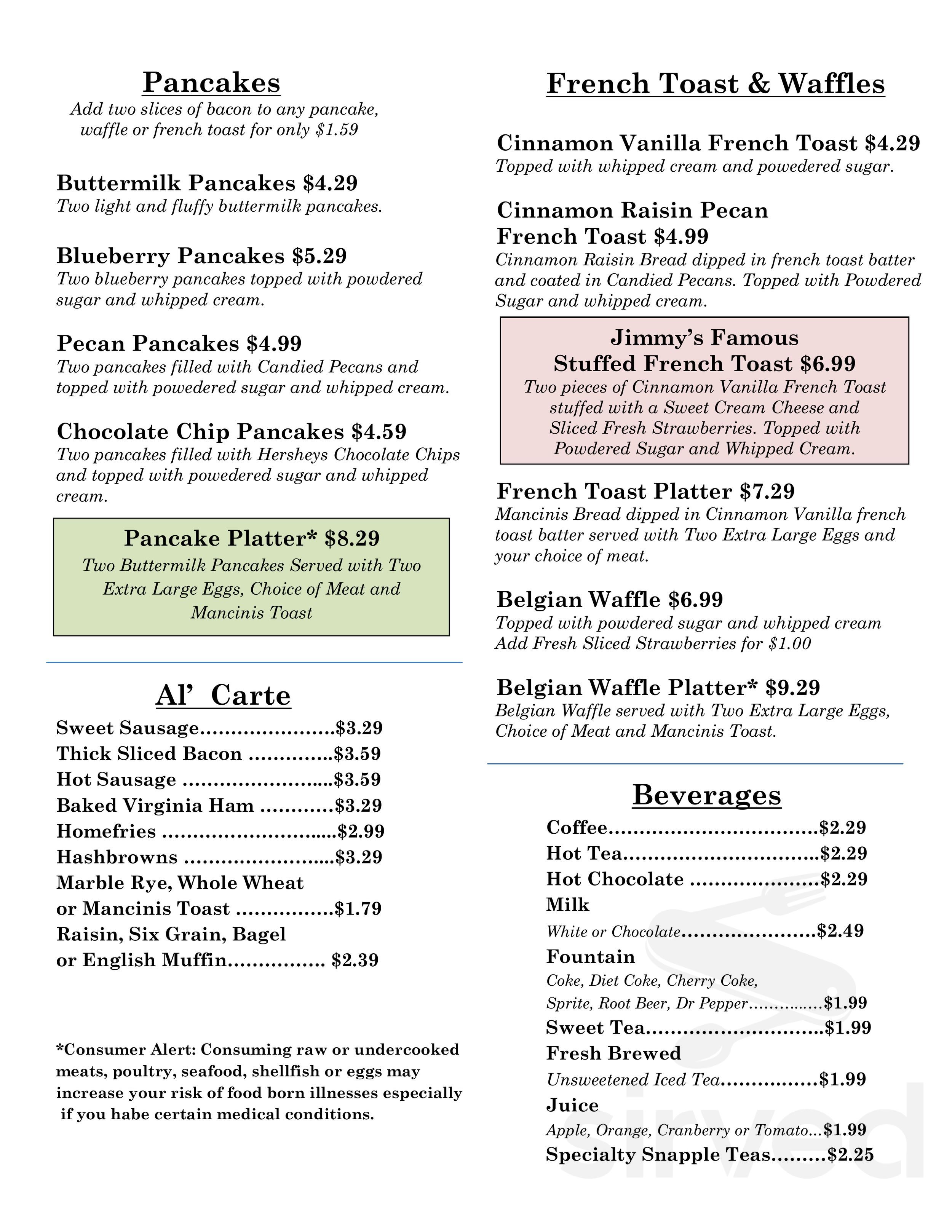 Jimmy's Strip District Grille menus in Mars, Pennsylvania, United States