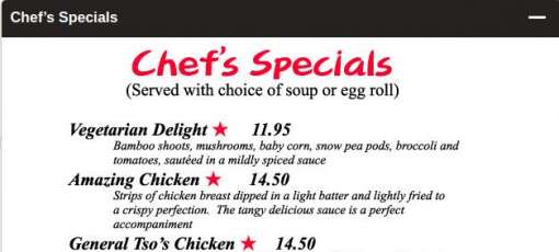 Menu for Dragon in Butler, PA | Sirved