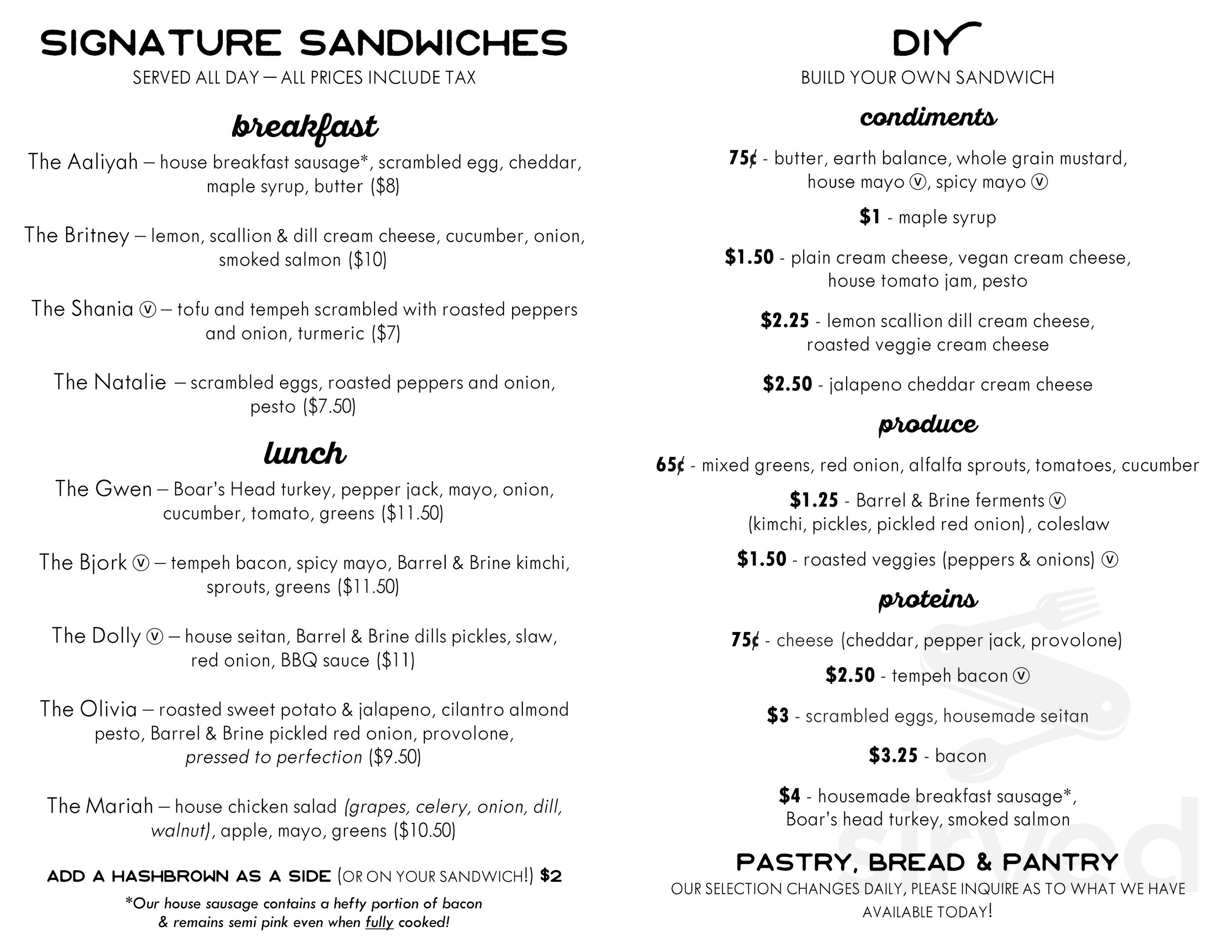 BreadHive Bakery & Cafe Menu - Buffalo, New York | Sirved