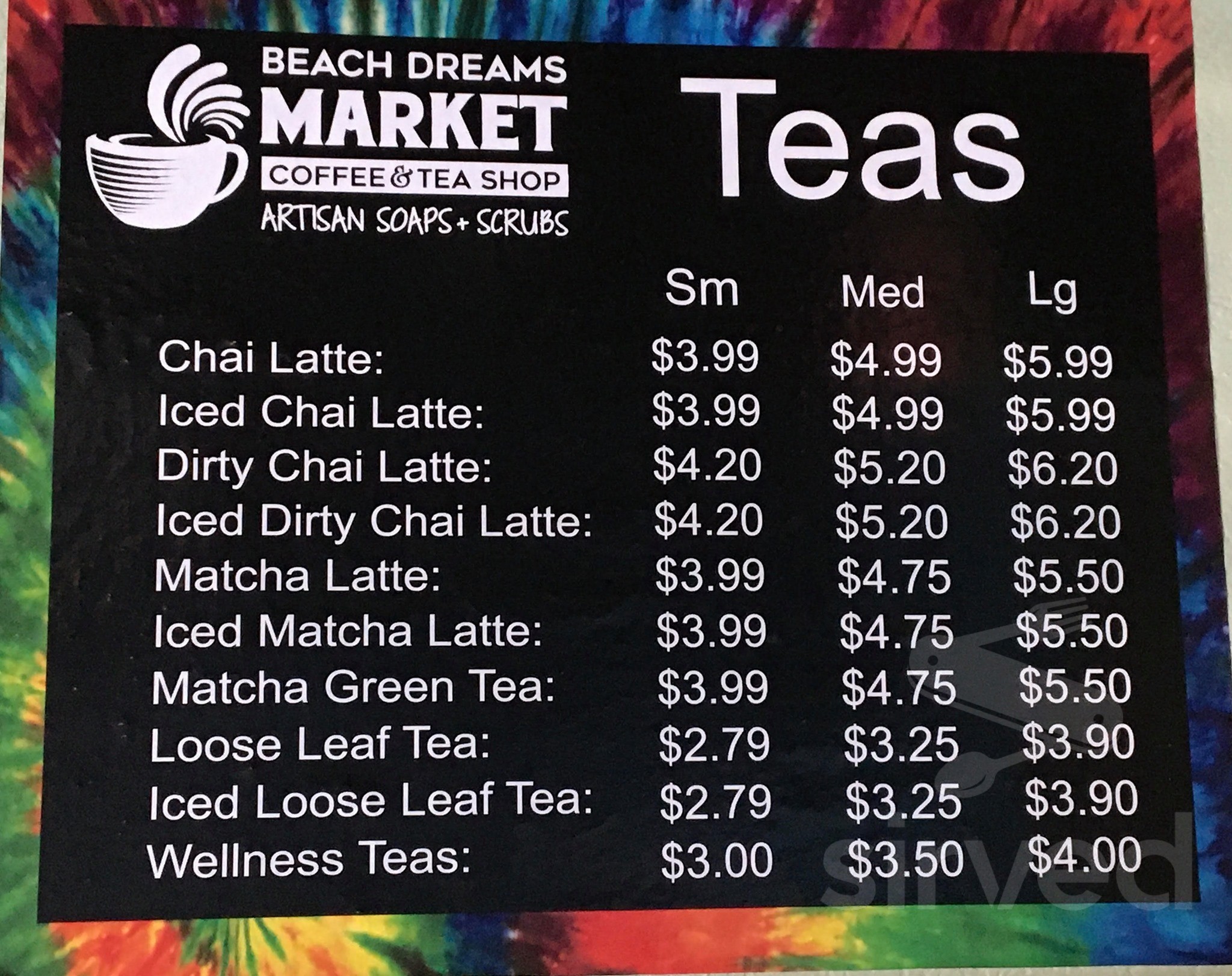 Beach Dreams Market menu in North Myrtle Beach, South Carolina, USA
