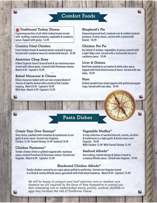 Windjammers Seafood Restaurant menu in Rochester, New Hampshire, USA