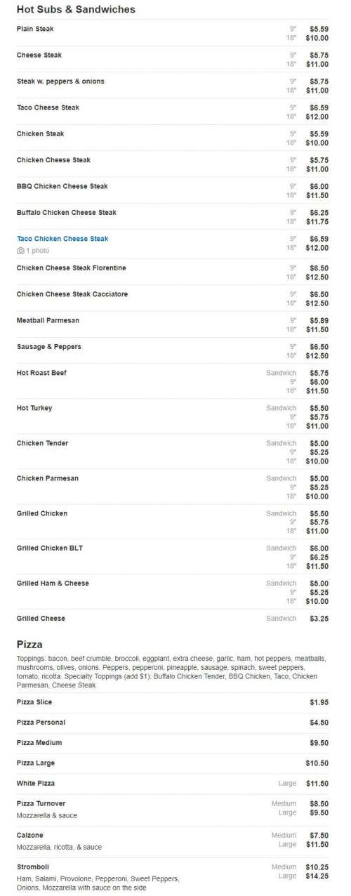 Sweetwater Country Cupboard menu in Hammonton, New Jersey, USA