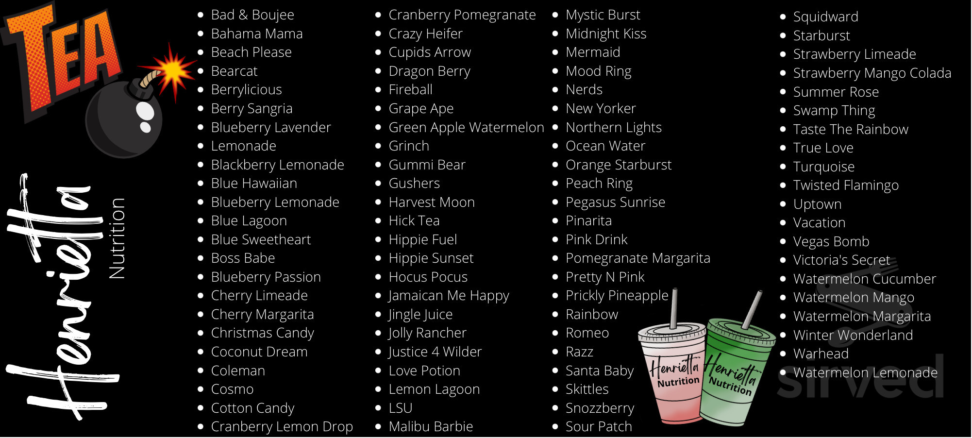 Menu - Henrietta TX's Henrietta Nutrition | Sirved