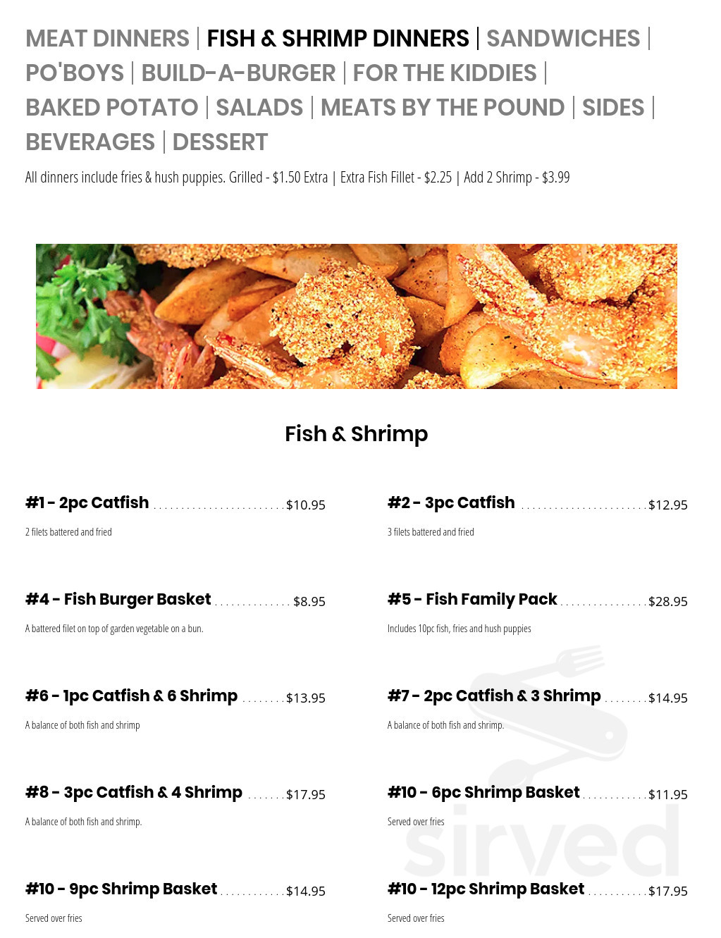 Rays Real Pit BBQ Shack menu in Houston, Texas, USA