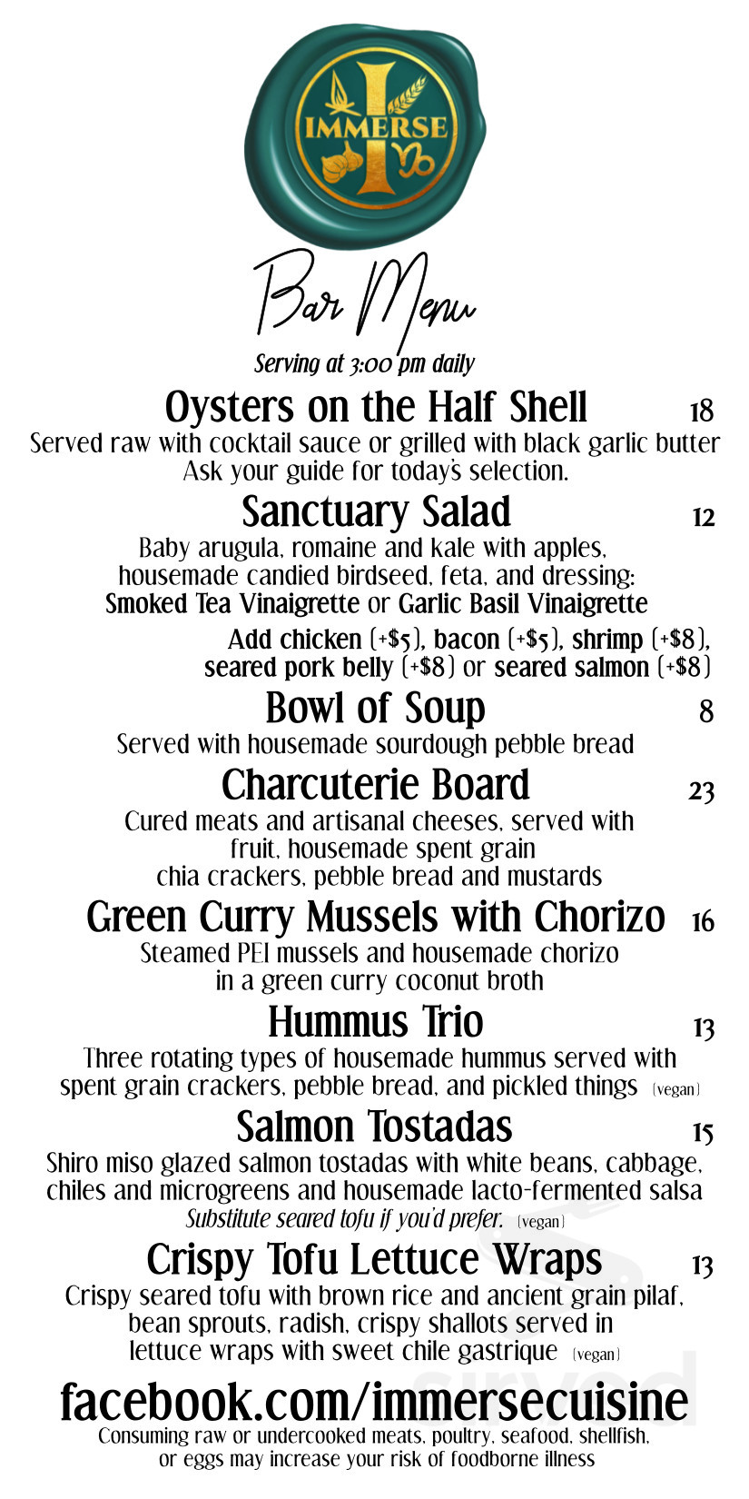 Local Relic menu in Colorado Springs, Colorado, USA