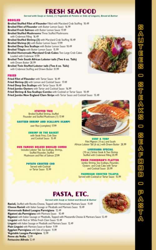 Meadows Diner menu in Blackwood, New Jersey, USA