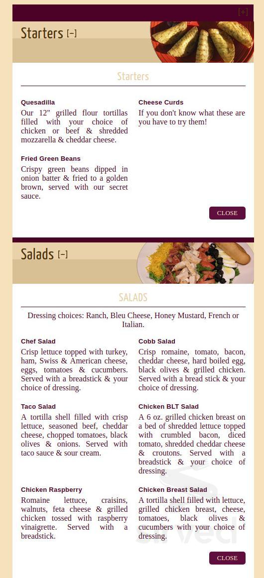 Bump's Family Restaurant menu in Glencoe, Minnesota, USA