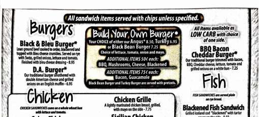Menu for The Back Porch Saloon in West Chester Township, OH | Sirved