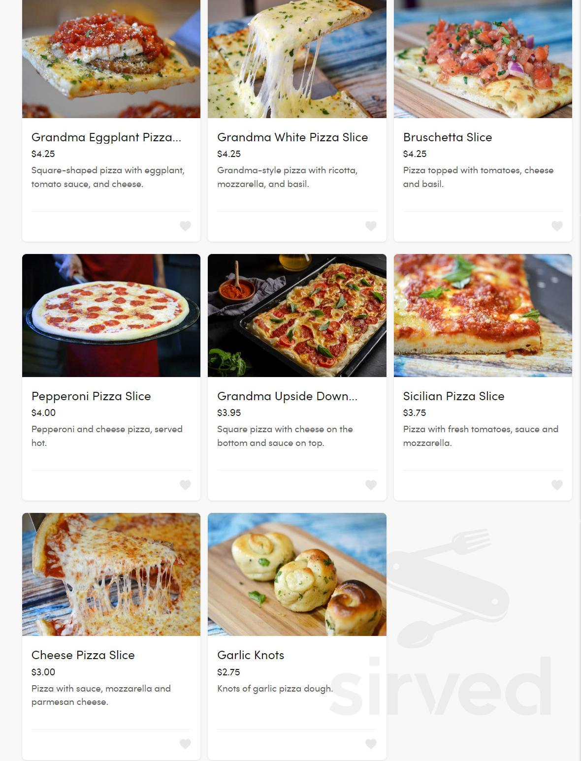 Rosella's Pizzeria menu in New York, New York, USA