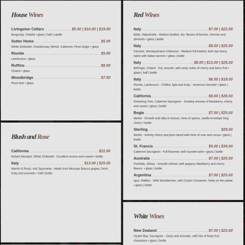 Il Camino menu in Leominster, Massachusetts, USA