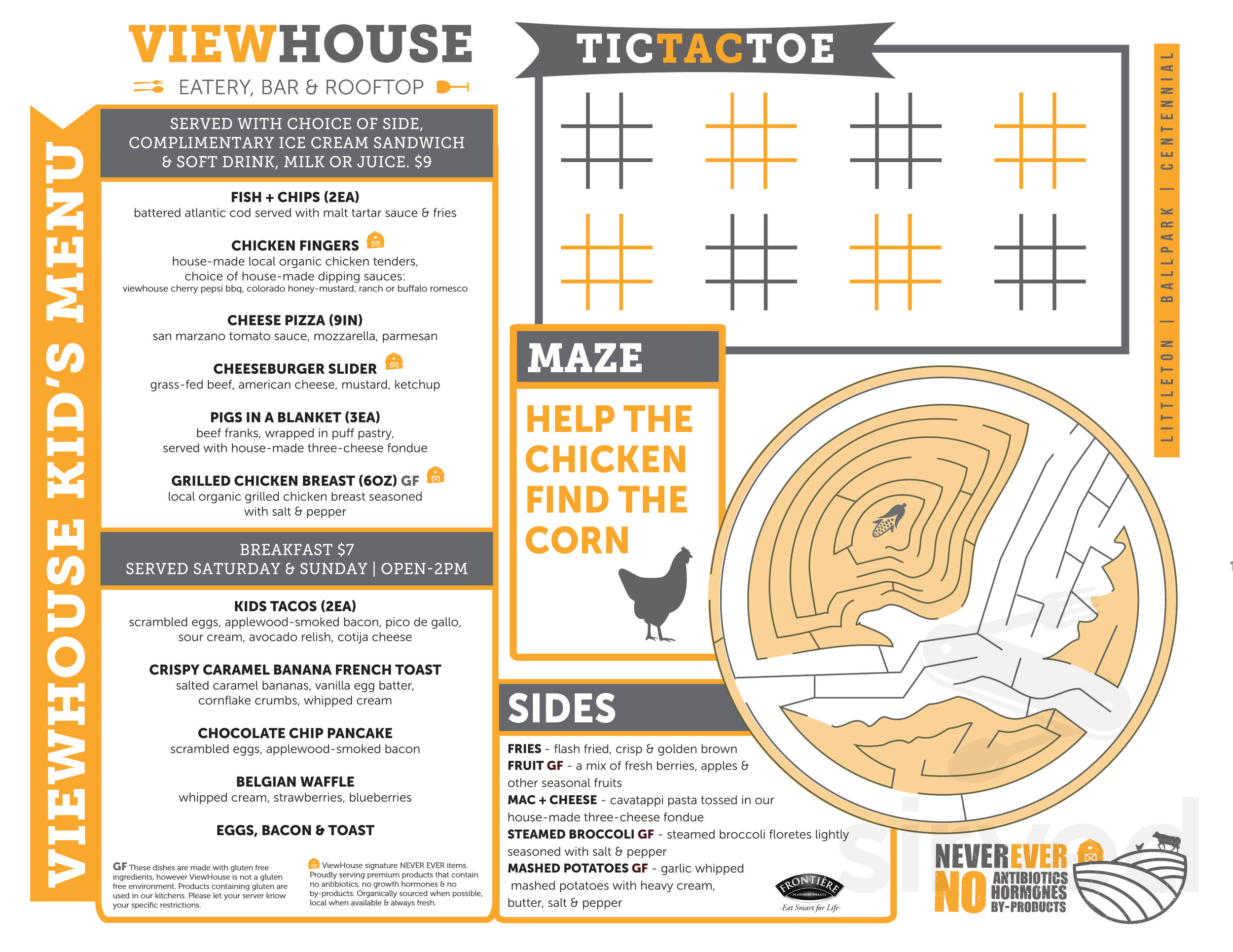The View House Restaurant menus in Denver, Colorado, United States