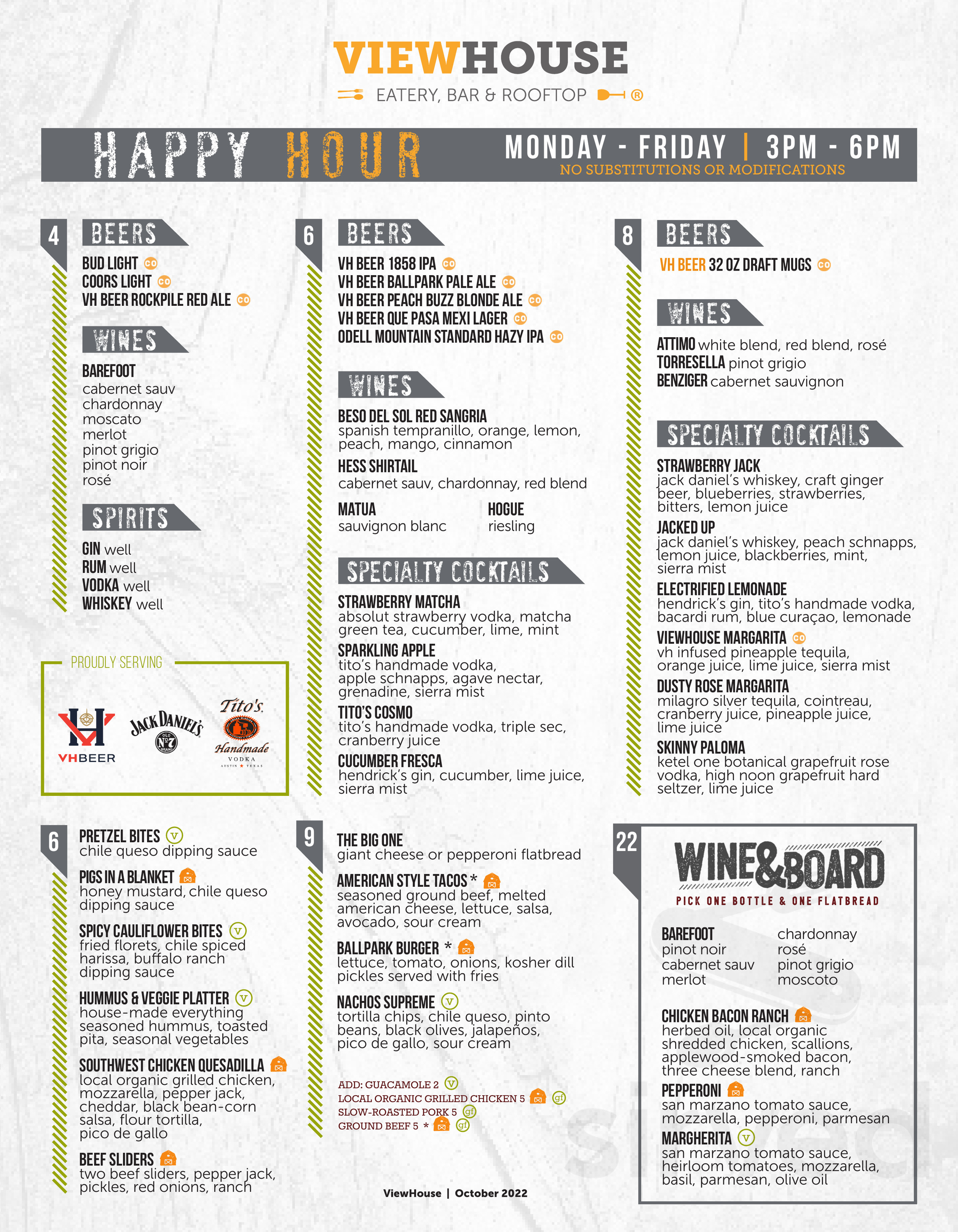 The View House Restaurant menus in Denver, Colorado, United States