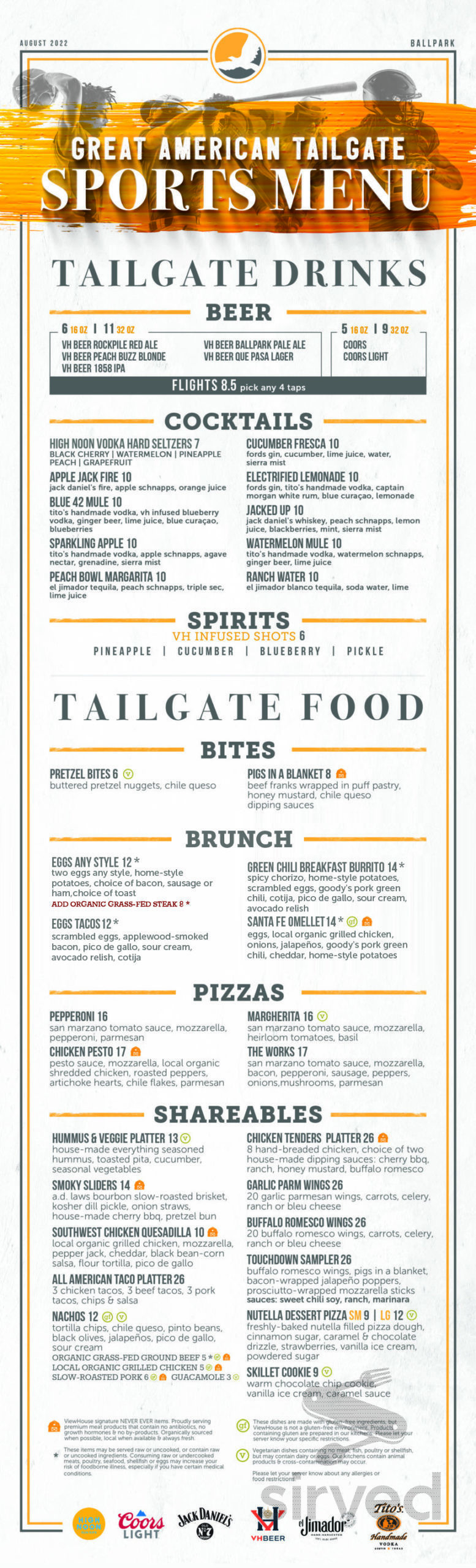 The View House Restaurant menus in Denver, Colorado, United States