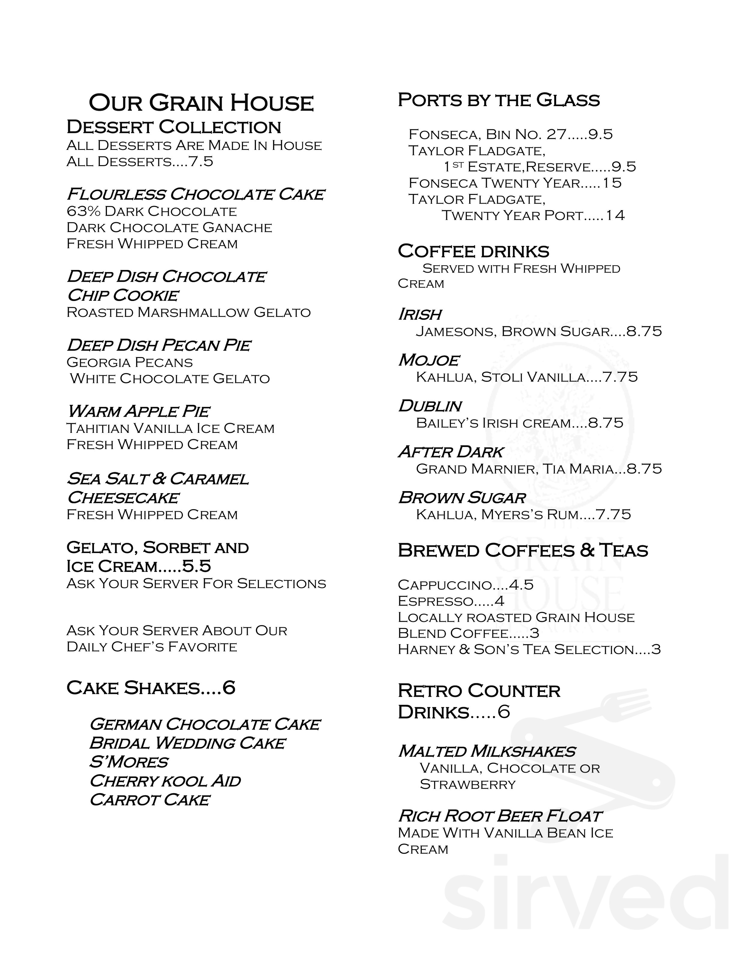 Olde Mill Inn Menu - Basking Ridge, New Jersey | Sirved