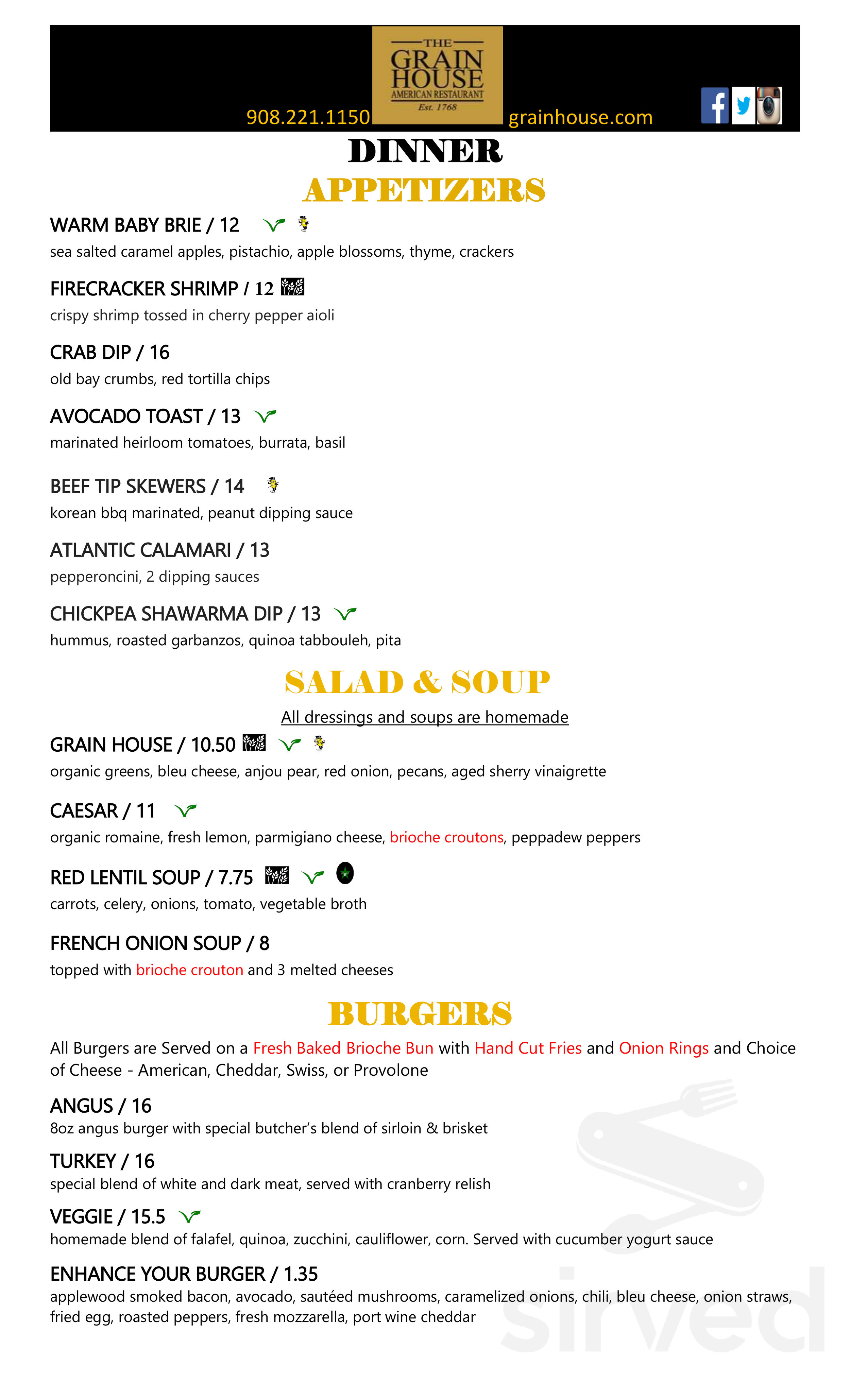 Olde Mill Inn menu in Basking Ridge, New Jersey, USA