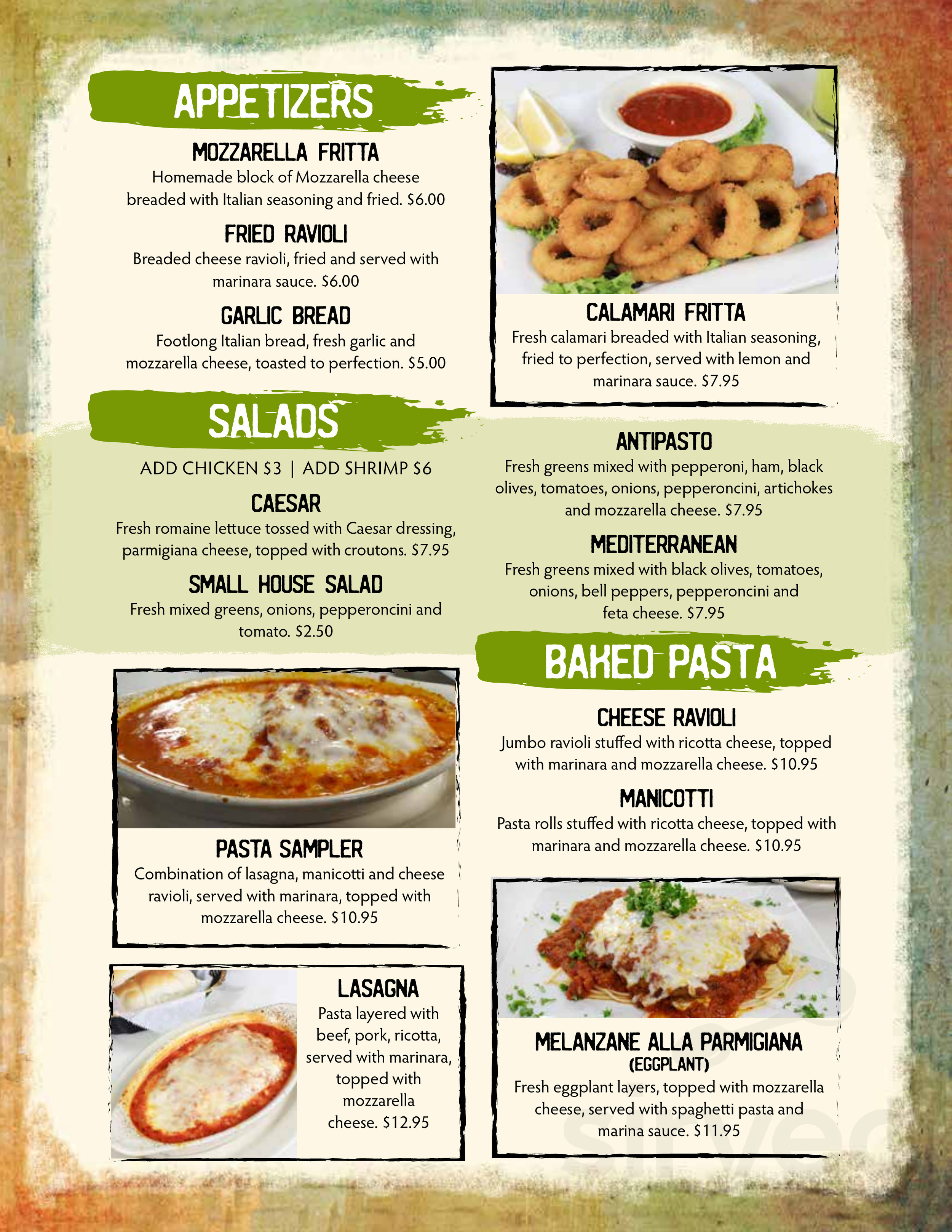 Luigi's Italian Restaurant menu in Bellevue, Nebraska, USA