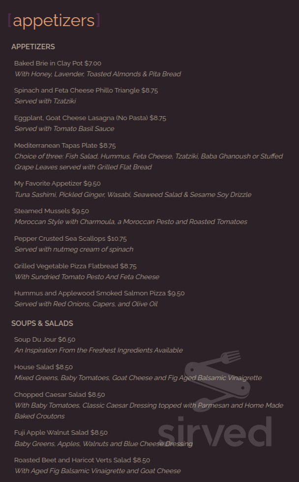 Menu - Philadelphia PA's Figs | Sirved