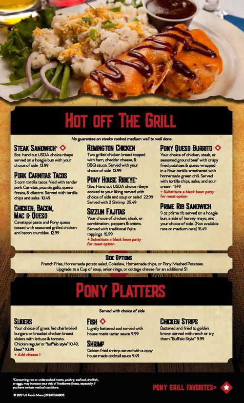Pony Bar & Grill menu in Sheridan, Wyoming, USA