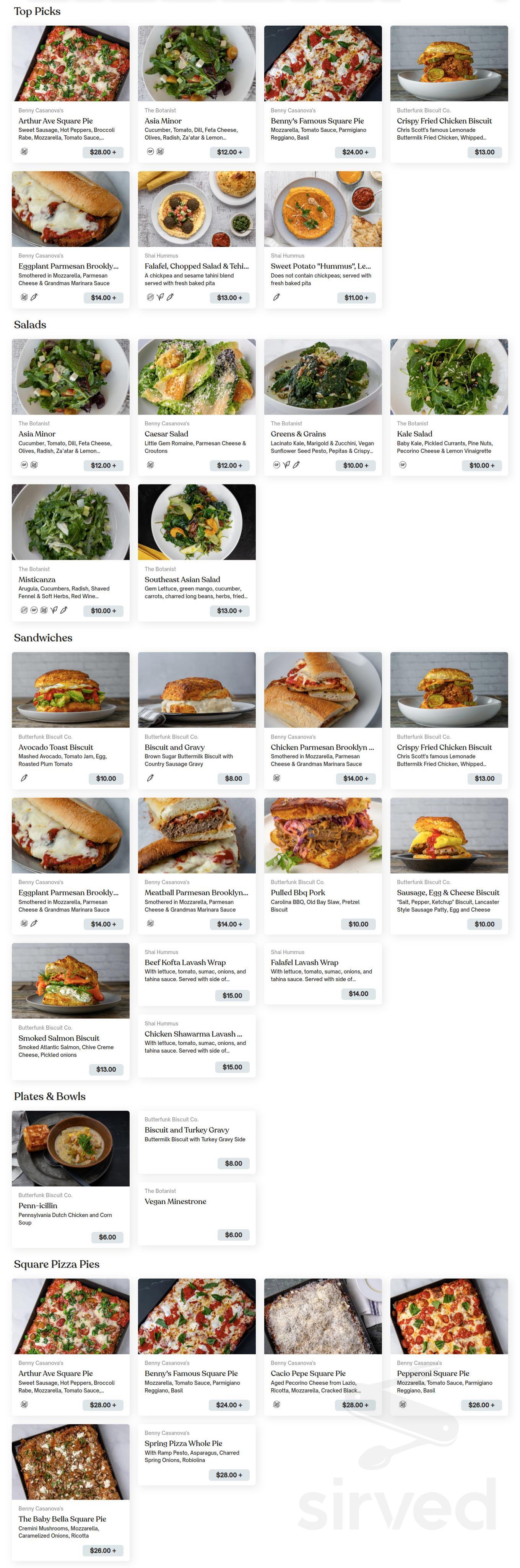 Butterfunk Biscuit Co. menu in New York, New York, USA