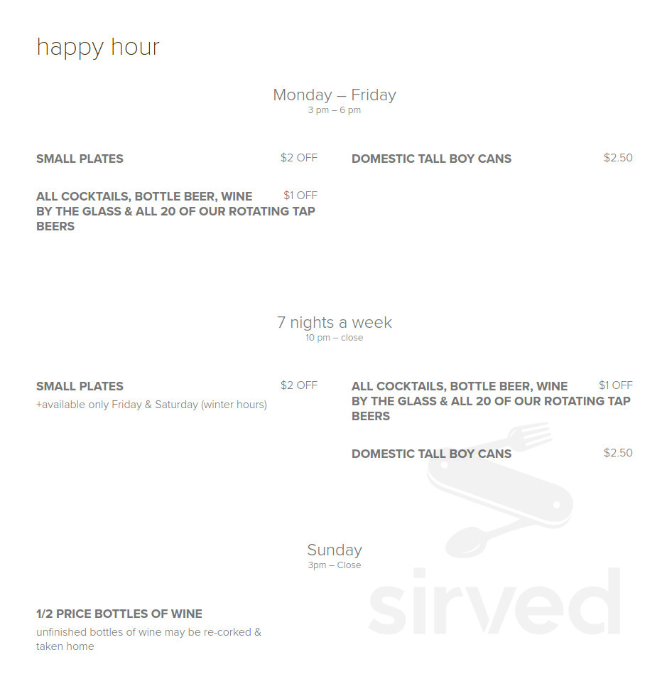 Washington Square Bar & Grill menu in White Bear Lake, Minnesota, USA