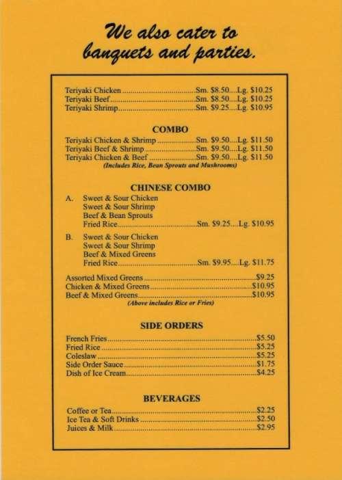 Mitzi's Chicken Finger Restaurant menu in Winnipeg, Manitoba, Canada