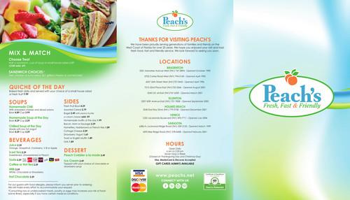 Peach's Restaurant menu in Bradenton, Florida, USA