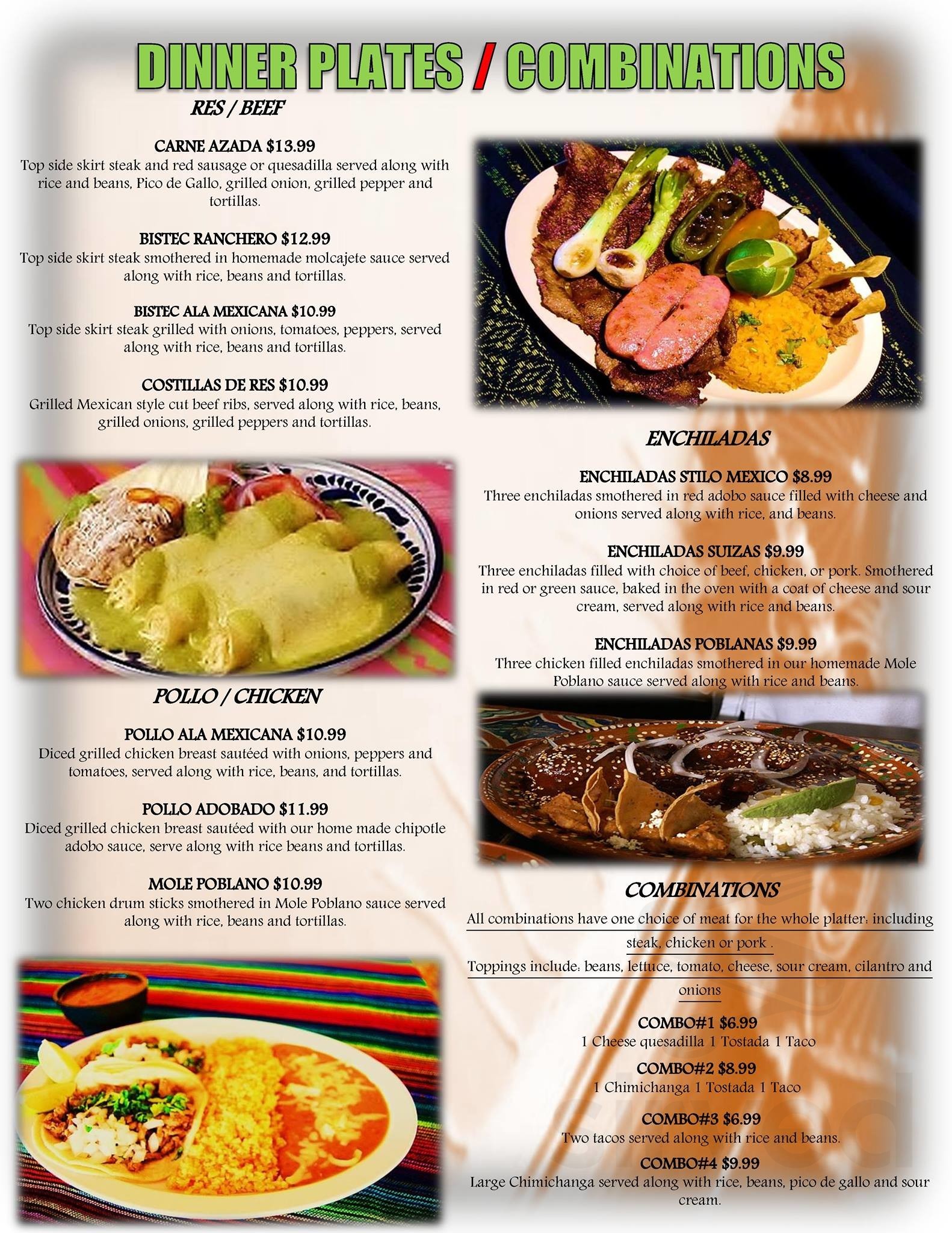 Menu - Manitowoc WI's El Alamo Mexican Grill | Sirved