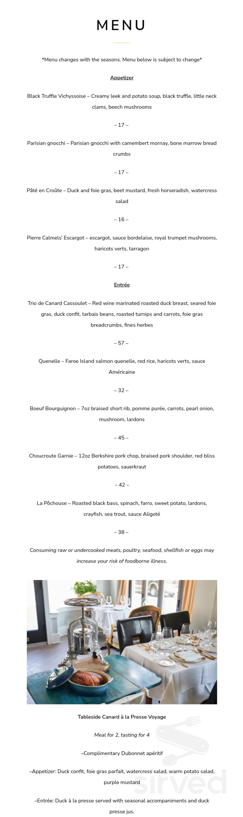 June BYOB menu in Collingswood, New Jersey, USA