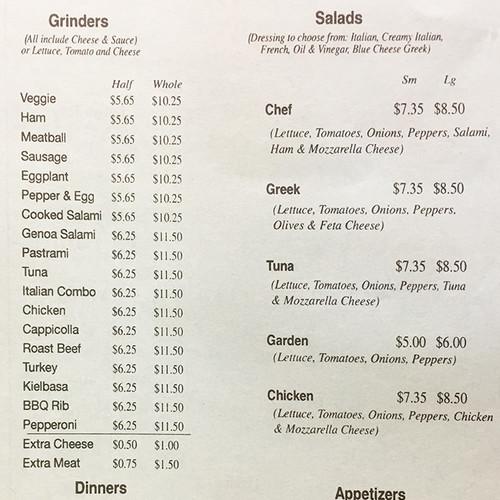 Elm Hill Pizza menu in Newington, Connecticut, USA