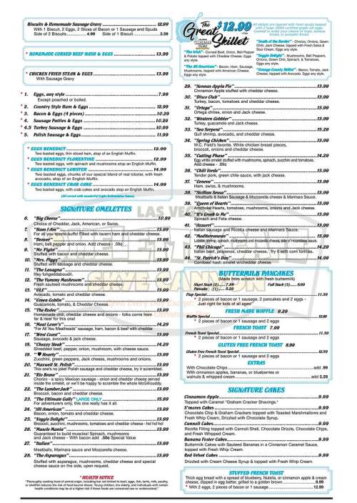 Omelette Cafe Skye Canyon menu in Las Vegas, Nevada, USA