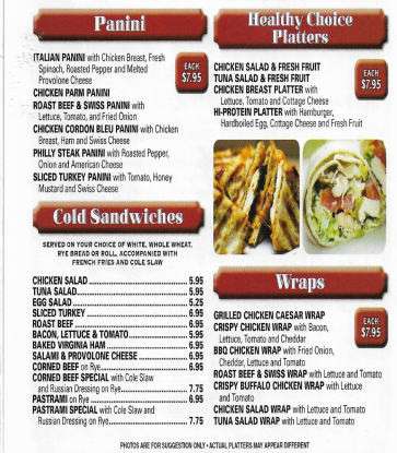 Westampton Family Diner menu in Westampton, New Jersey, USA