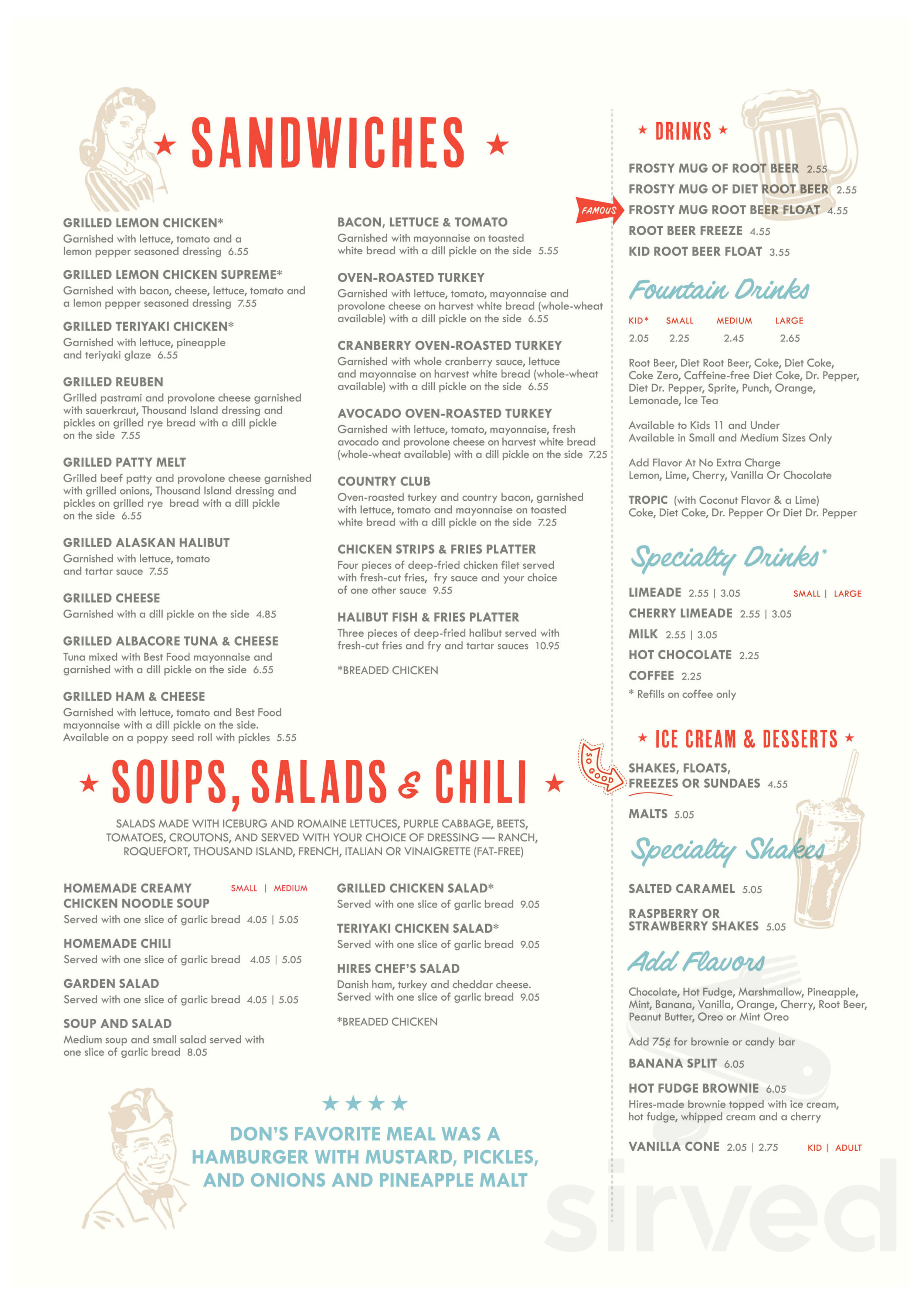 Menu for Hires Big H in Midvale, UT | Sirved