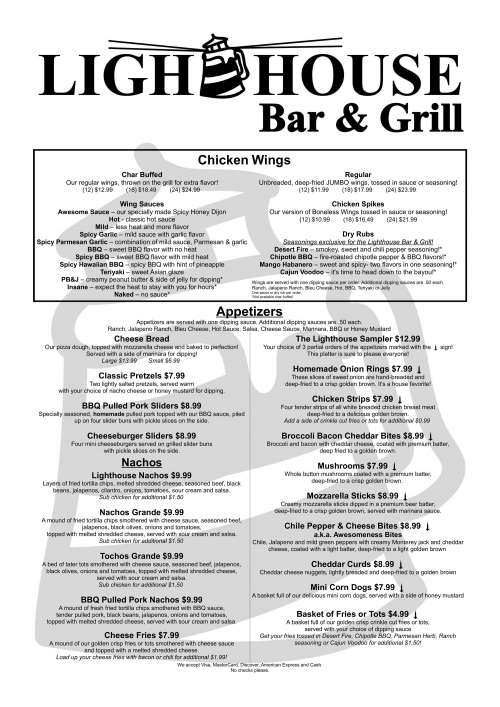 Lighthouse Bar & Grill menu in Omaha, Nebraska, USA