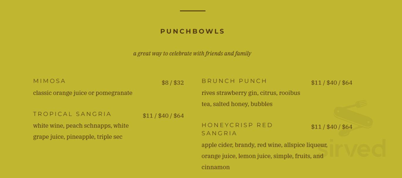 Cafe 4 menu in Knoxville, Tennessee, USA