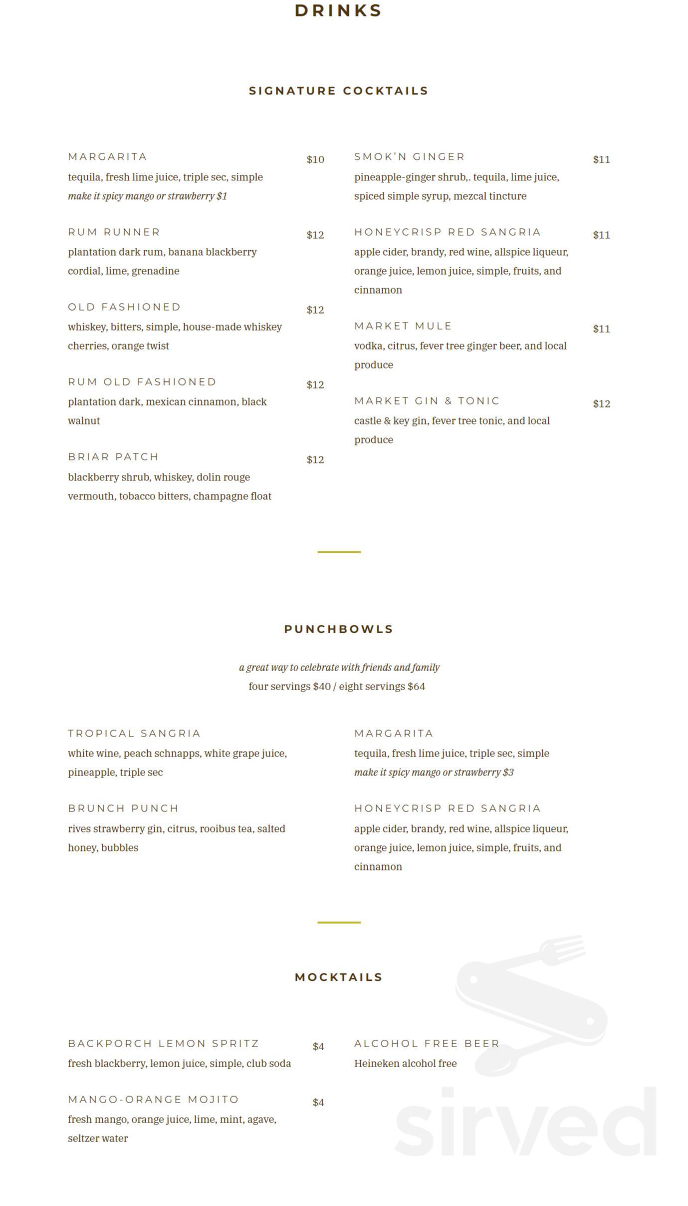 Cafe 4 menu in Knoxville, Tennessee, USA