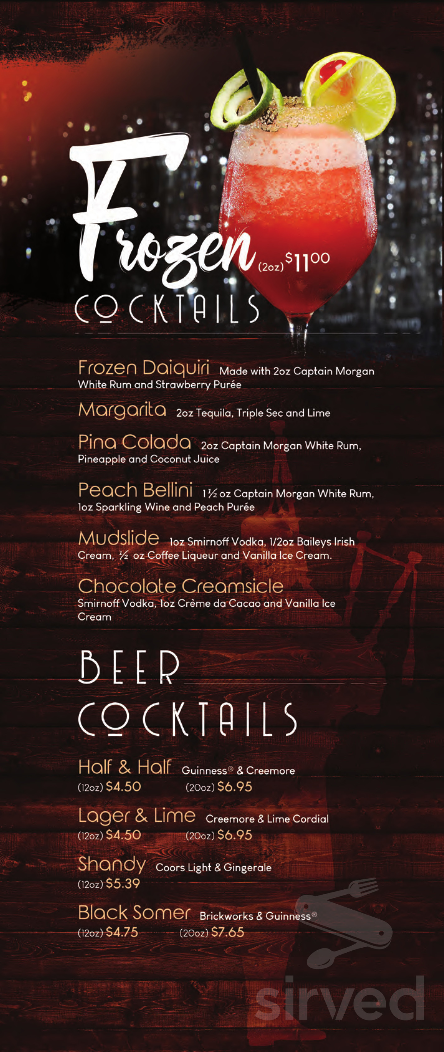 Menu for Piper Arms Pub Belleville in Belleville, ON | Sirved