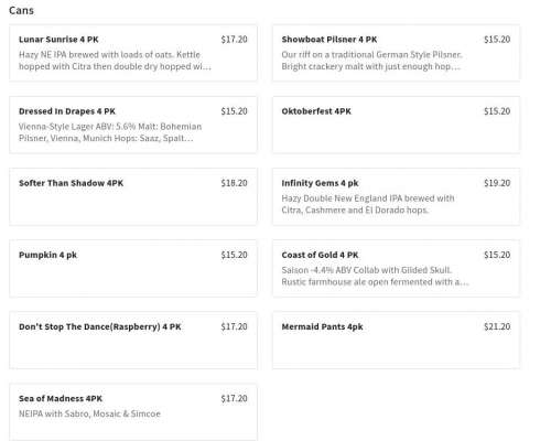 7th Wave Brewing menu in Medfield, Massachusetts, USA